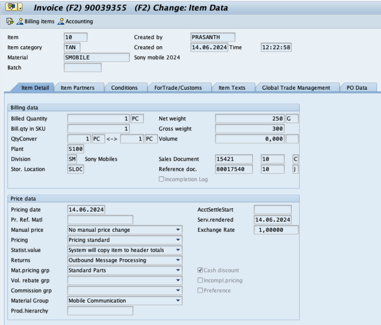 What is an Invoice in SAP SD